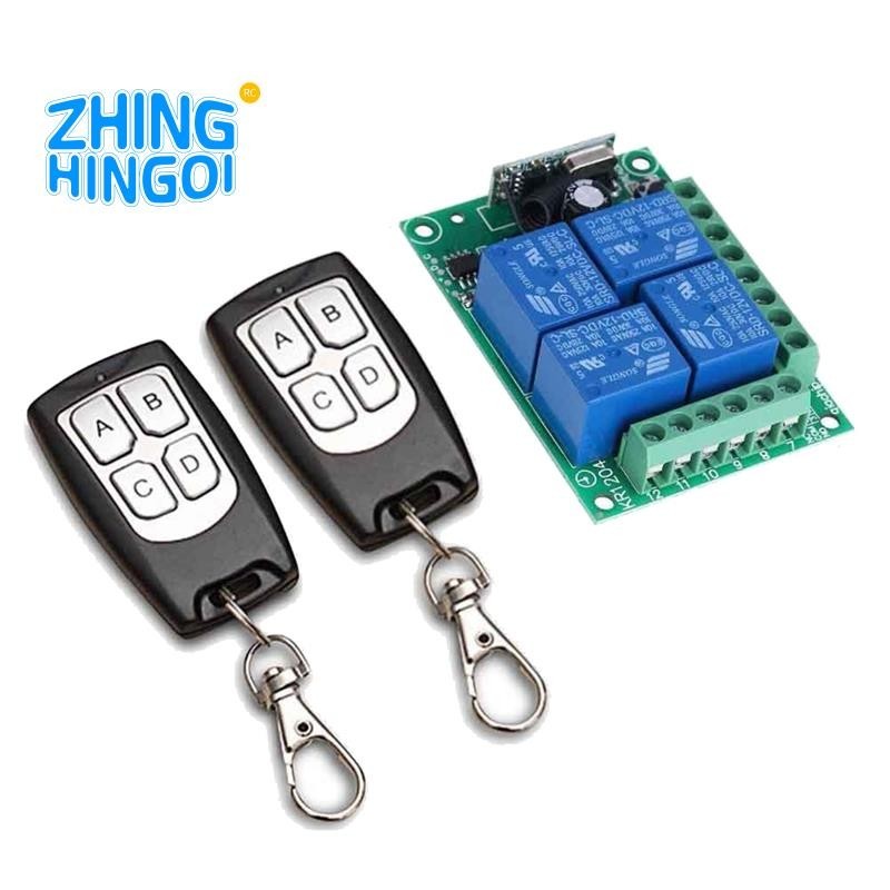 Universal Wireless Remote Control Switch DC 12V 4CH Relay Receiver ...