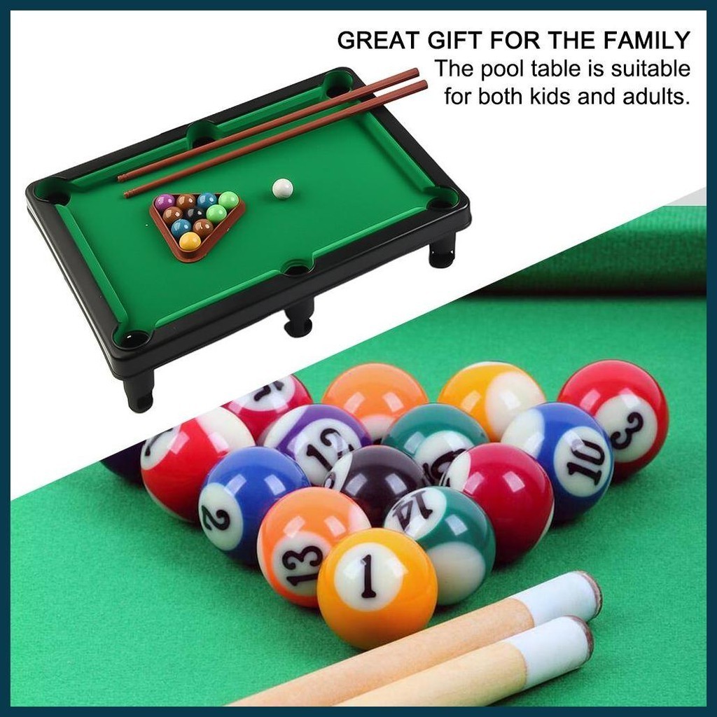 Mini Kids Pool Table Playset Top Game Table Cue Balls Tripod For Kids ...