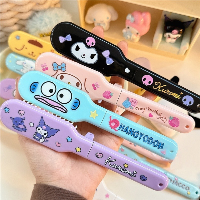 Sanrio cartoon Kuromi Cinnamoroll Hello Kitty Melody Foldable Comb Mini ...