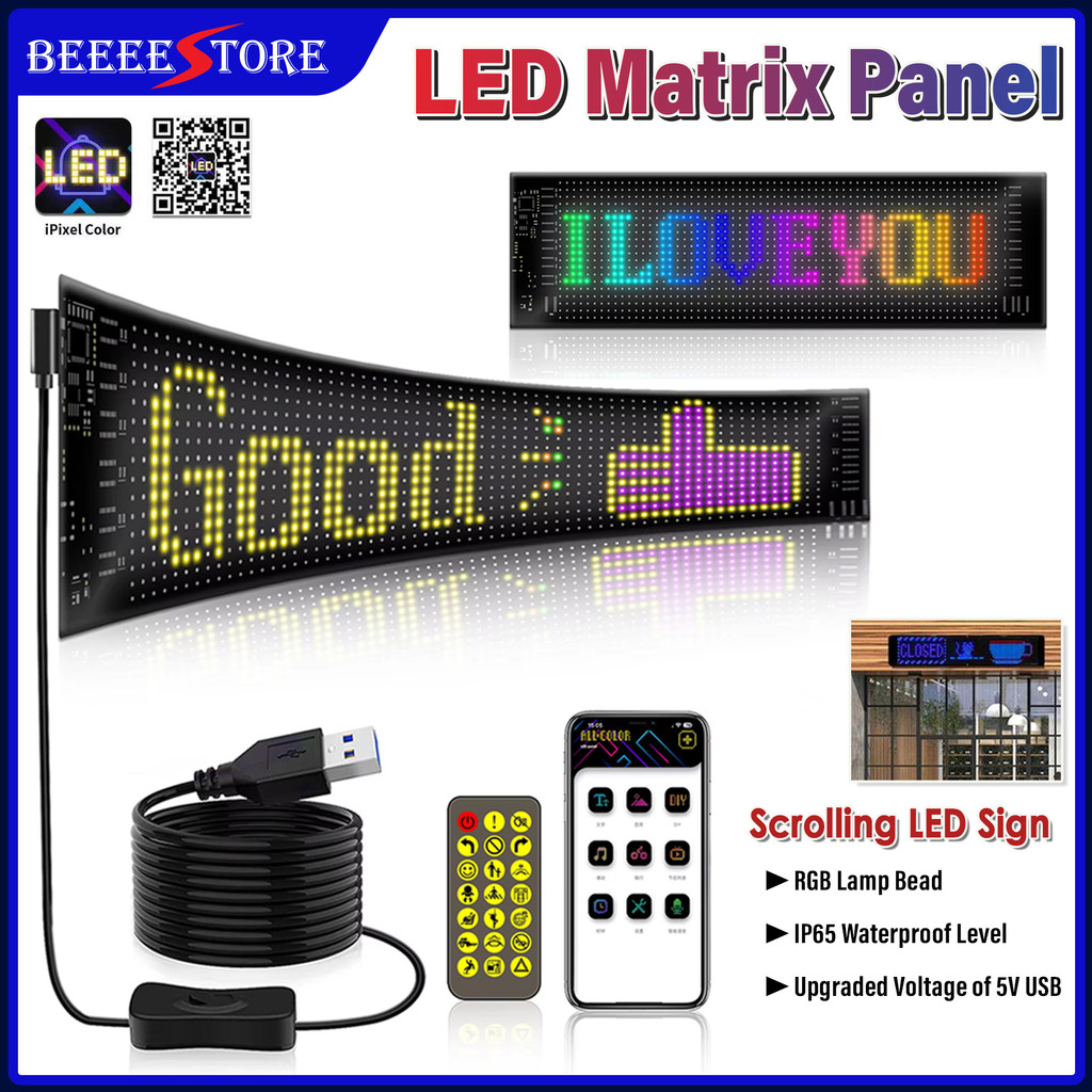 LED Matrix Pixel Panel with Bluetooth App Remote Control Programmable ...