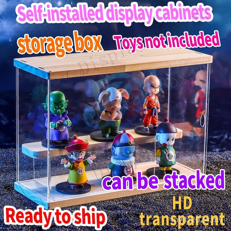 ️Transparent Art Toy Storage Cabinet Solid Wood Ladder Dragon Ball ...