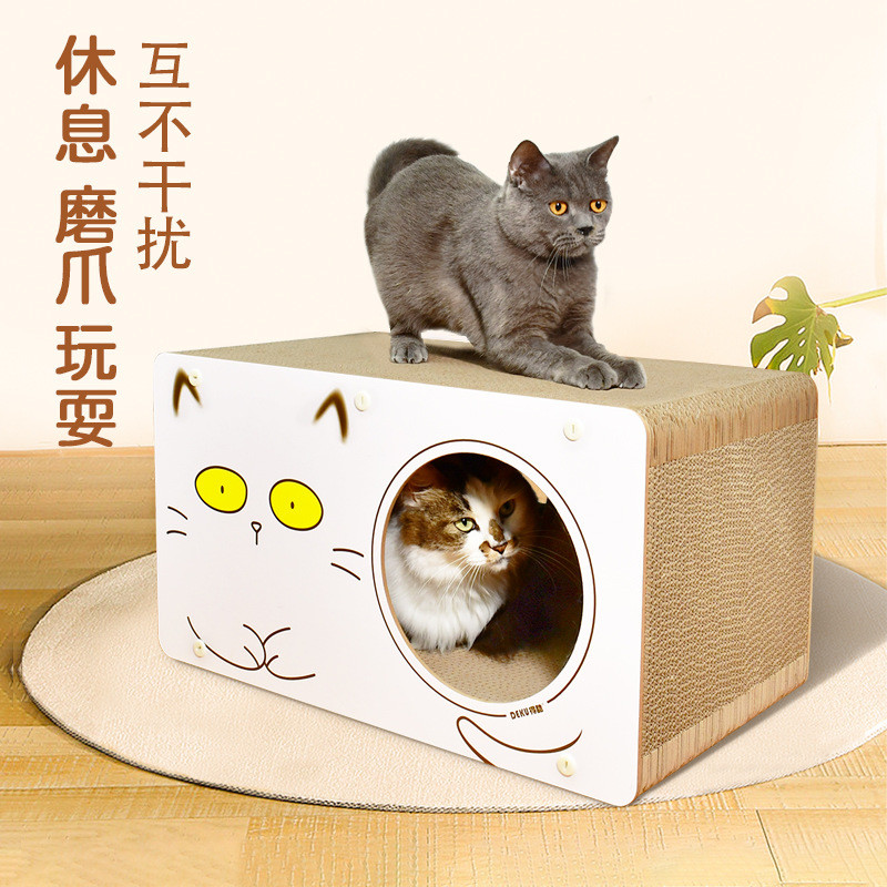 Deku Kotak Kucing Beralun Kucing Papan Mencalar Sarang Pengasah Cakar ...
