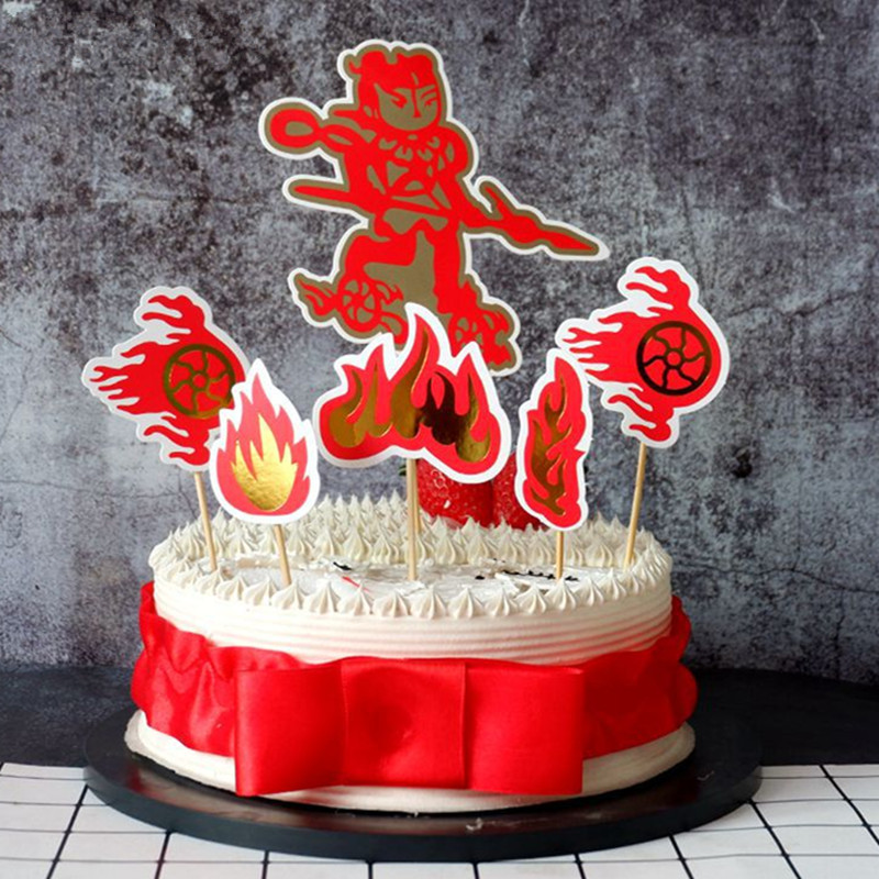 Nezha Series Theme Birthday Cake Plugin Set Decoration Party Cake ...