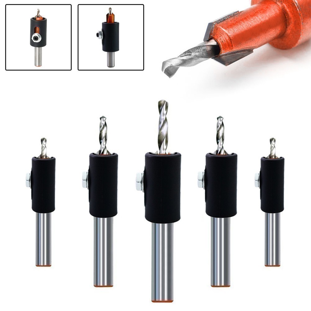 Woodworking Countersink Drill Bit with Adjustable Depth Stopper and 8mm ...