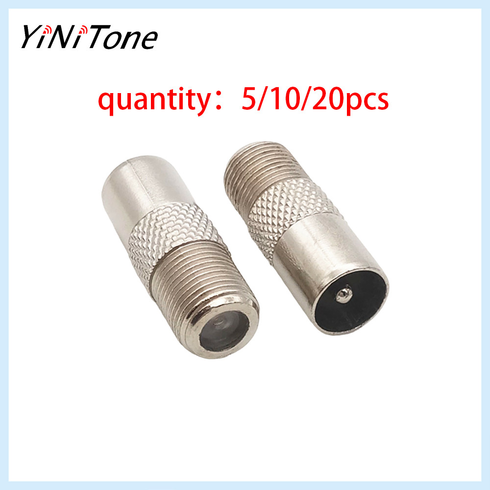 F Type Female to TV Male Plug Coax Connector For TV Satellite FM ...