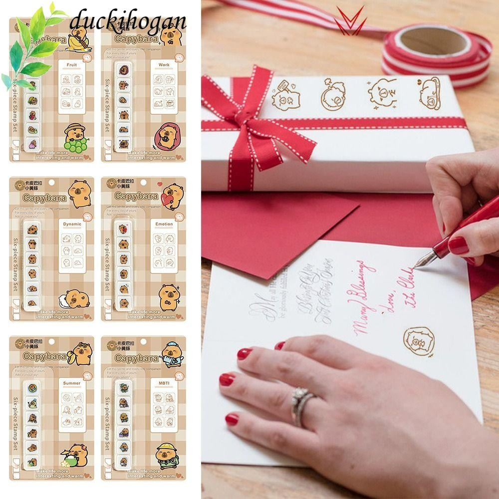 DUCKIHOGAN 6PCS/Set Capybara Stamps, Plastic DIY Album Journal Planner ...