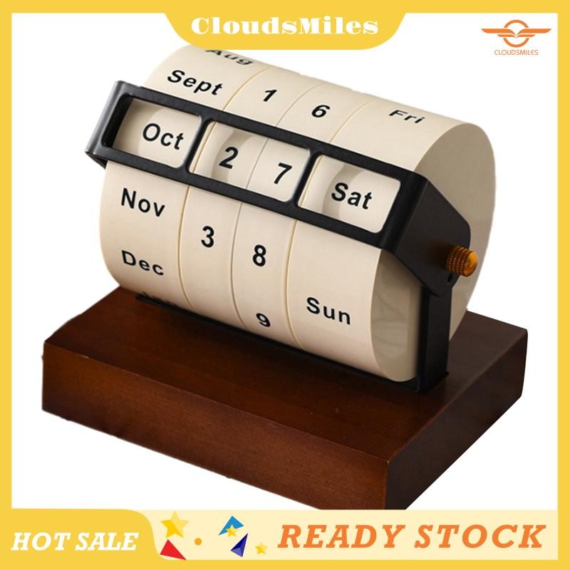 [CloudsMiles] Calendar Wooden Wheel Calendar Home Office Desktop ...