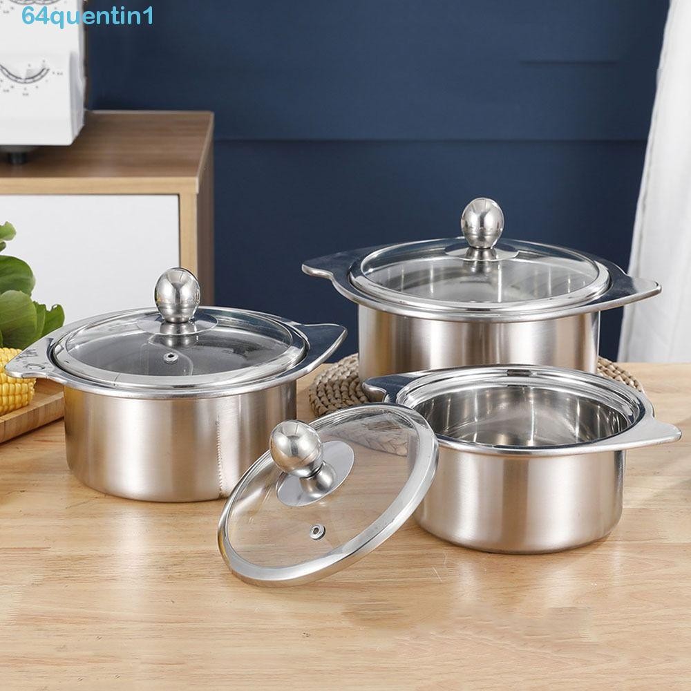 QUENTIN1 Cooking Boiling Pot, One Person Stainless Steel Stock Pot with ...