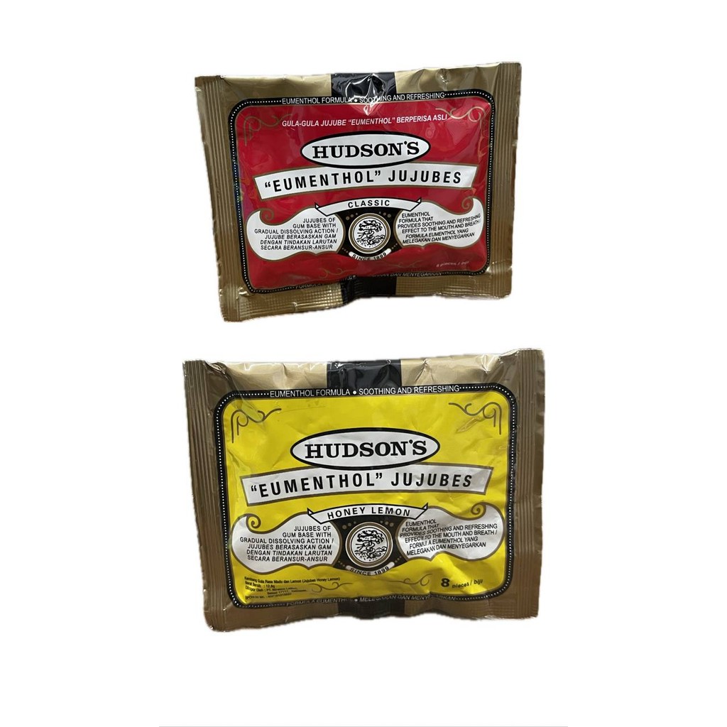 HUDSON'S EUMENTHOL JUJUBES SACHET 8'S | HONEY LEMON | CLASSIC (EXP:12/ ...