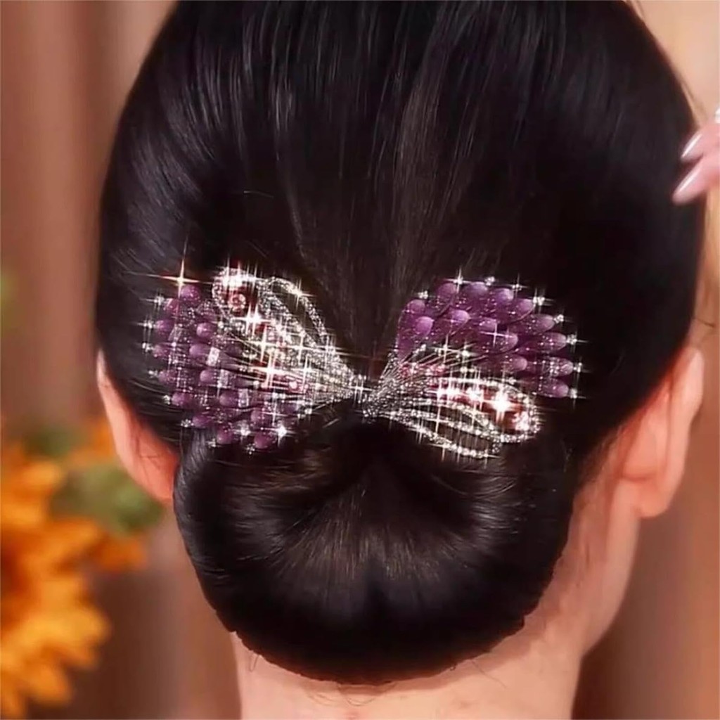 Peacock Display Angel Wings Elegant Hair Bun Maker, Angel Wings Light ...