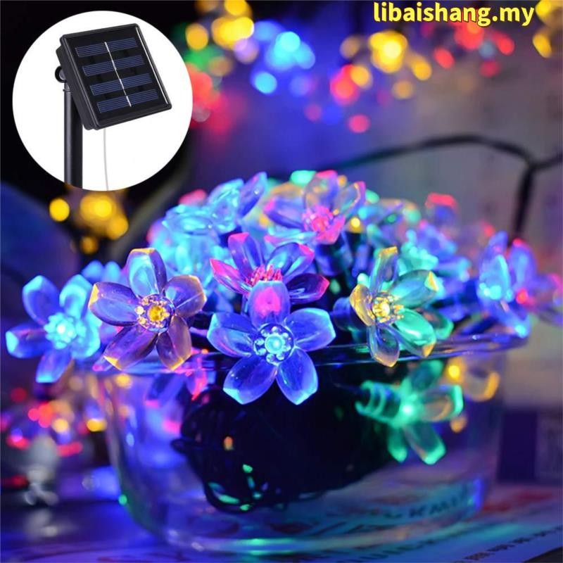 Solar Cherry Blossom String Light Waterproof Raya Lampu Solar Lights ...