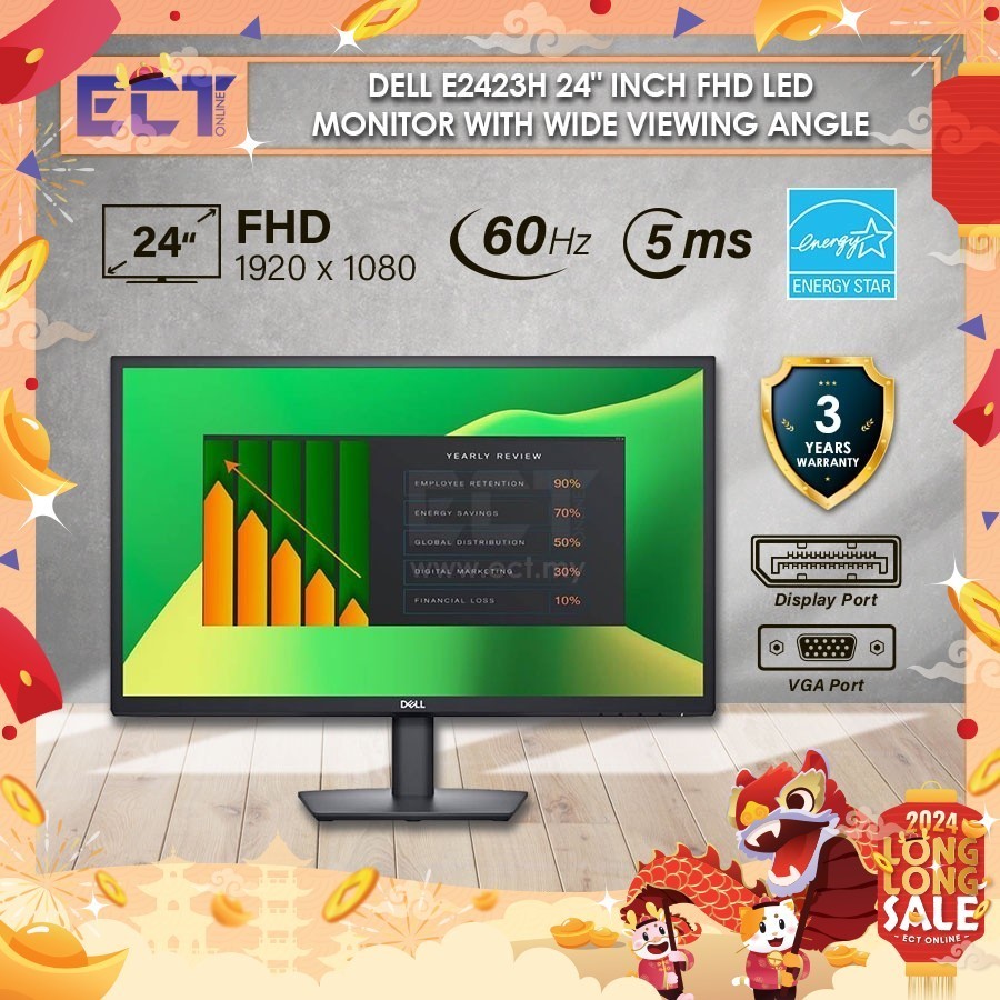 Dell E2423H 24" Inch FHD 1920x1080 LED Monitor with Wide Viewing Angle ...