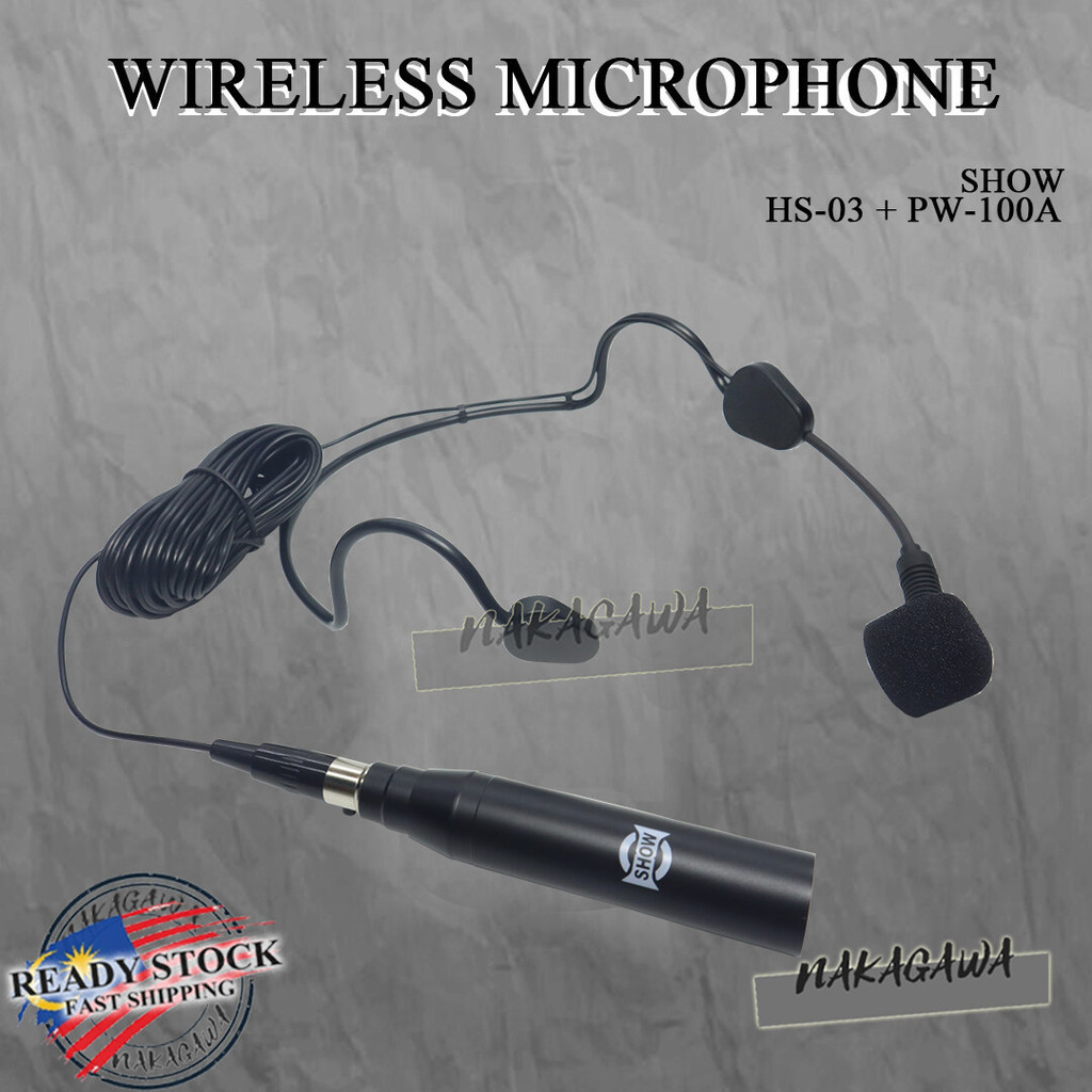 SHOW HS03 + PW100A 48V PHANTOM POWER IMAM HEADSET MICROPHONE WITH 5 METER CABLE | Shopee Malaysia