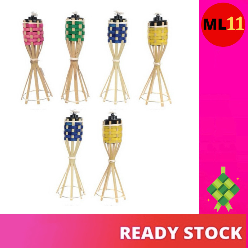 (6 PCS) 30cm Hari Raya Bamboo Lampu Pelita Buluh Kerosin Pelita Raya ...