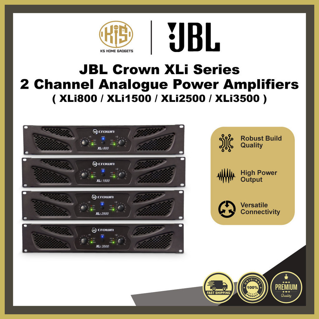 JBL Crown XLi Series 2 Channel Analogue Power Amplifiers ( XLi800 ...
