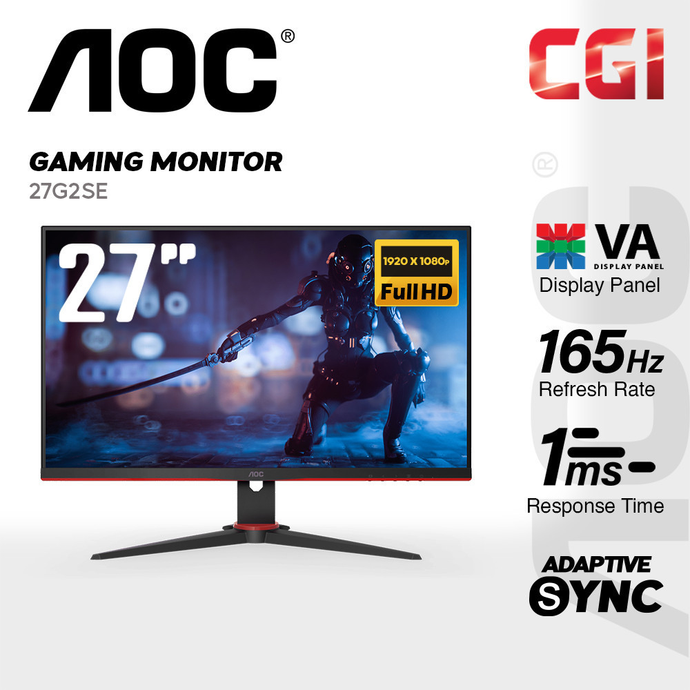 AOC 27" 27G2SE VA FHD HDR Adaptive Sync 165Hz 1ms Gaming Monitor ...