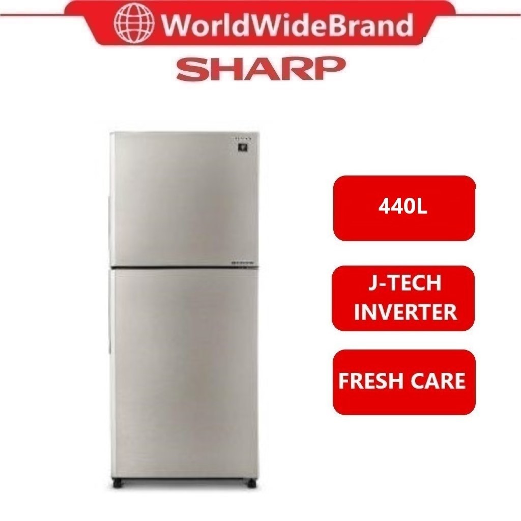Sharp SJ4422MSS 440L J-Tech Inverter Refrigerator 2 Door Fridge ...