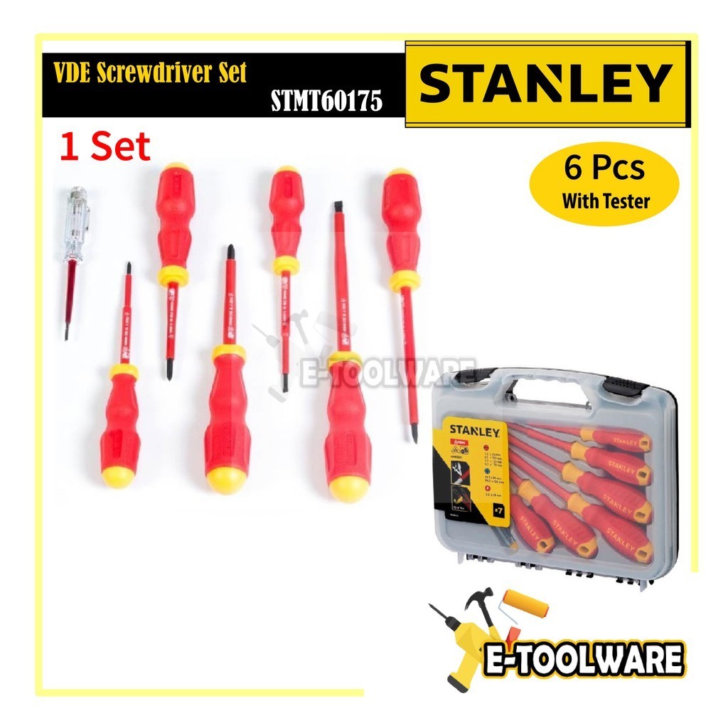 Stanley STMT60175 VDE Screwdriver 6Pcs Set with Bonus Tester | Shopee ...