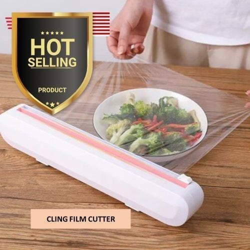 Cling Film Cutter Box Plastic Food Dish Wrap Foil Sliding Cut Machine ...