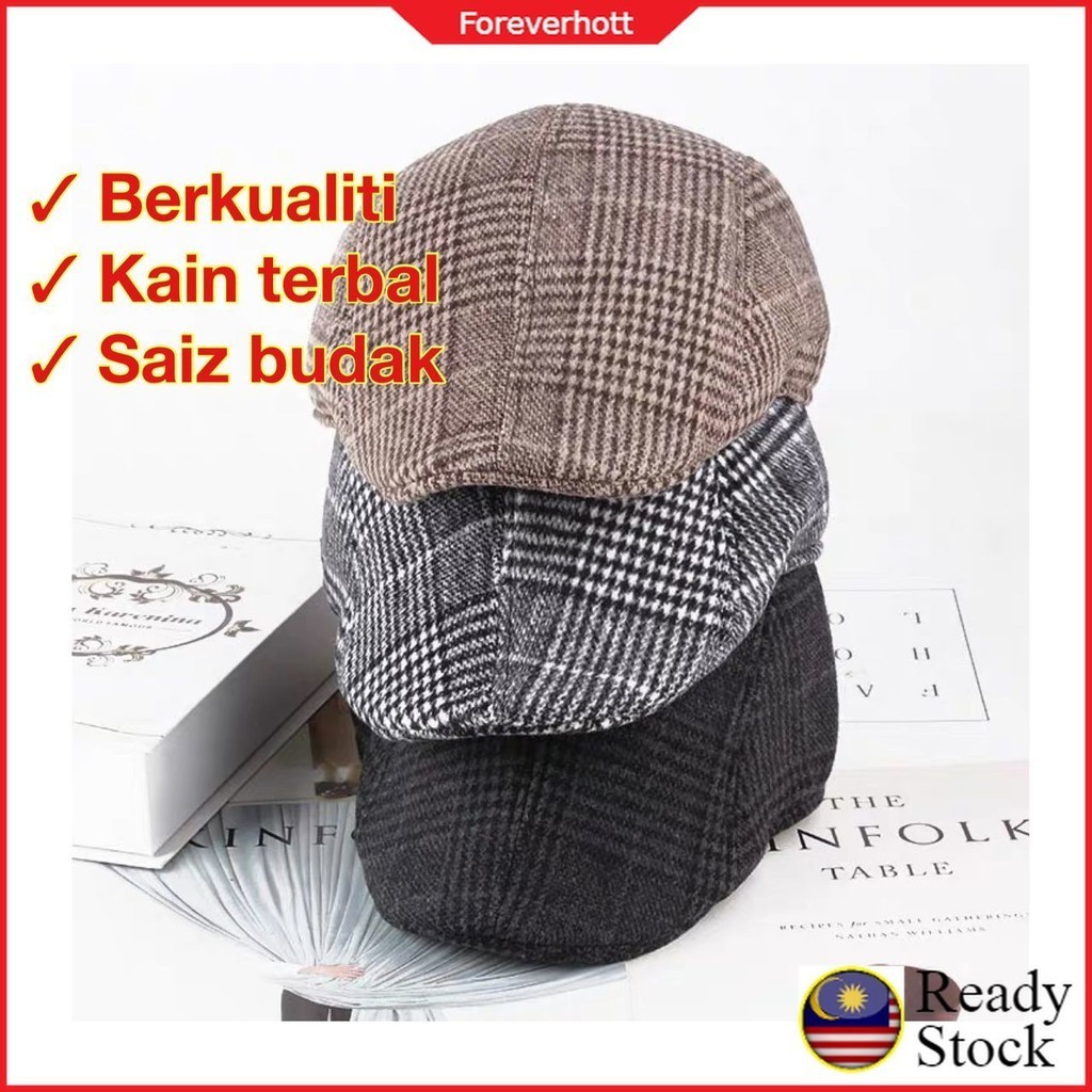 Topi Pakcik Rata Beret Budak Golf Newsboy Cap British Driving Baretta ...
