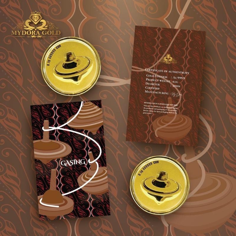 MYDORA Gasing | Tradition Series 999.9 Gold Wafer Coin (0.1g) | Shopee ...