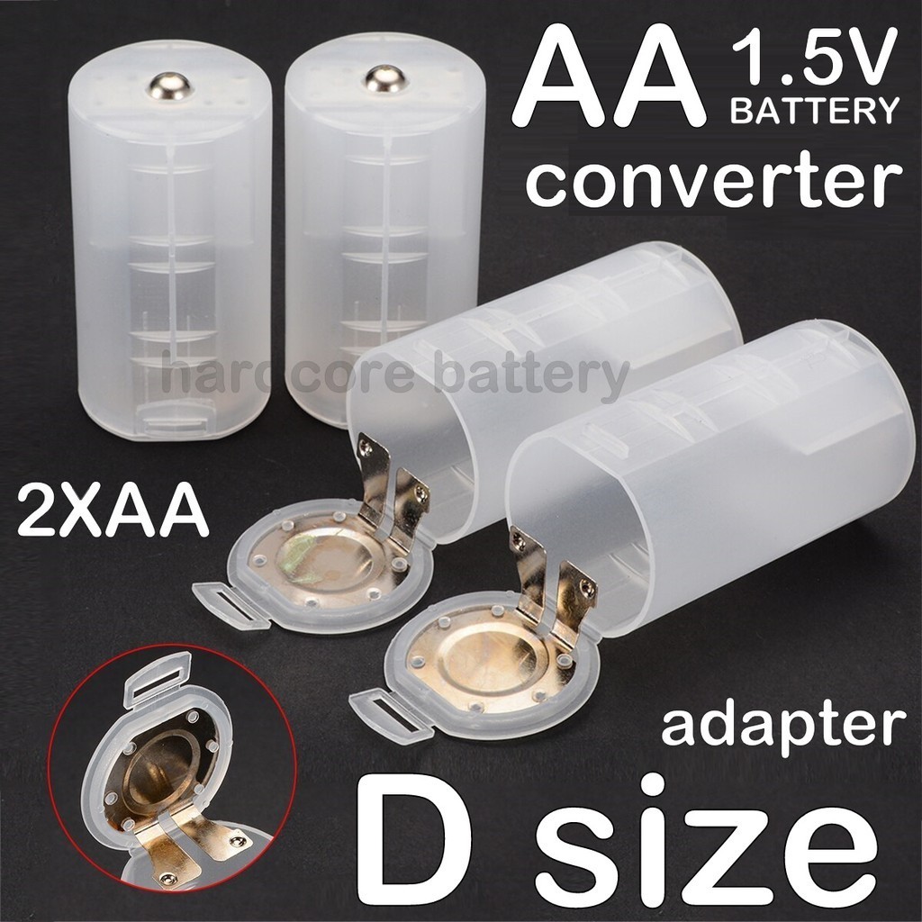 AA to D Size Battery Adapter Converter Portable Battery holder Case ...