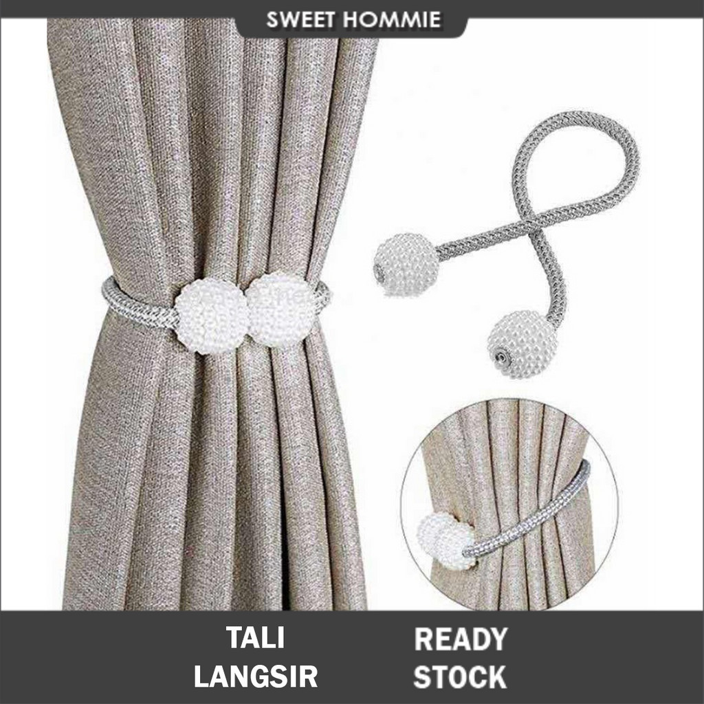 Magnetic Curtain Rope Buckle Ball Pearl Curtain Belt Langsir Magnet ...