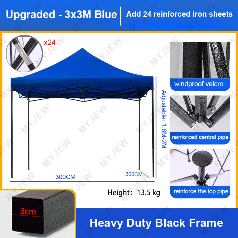 Outdoor Canopy 10x10 Heavy Duty Full Set Folding Waterproof Khemah Tent ...