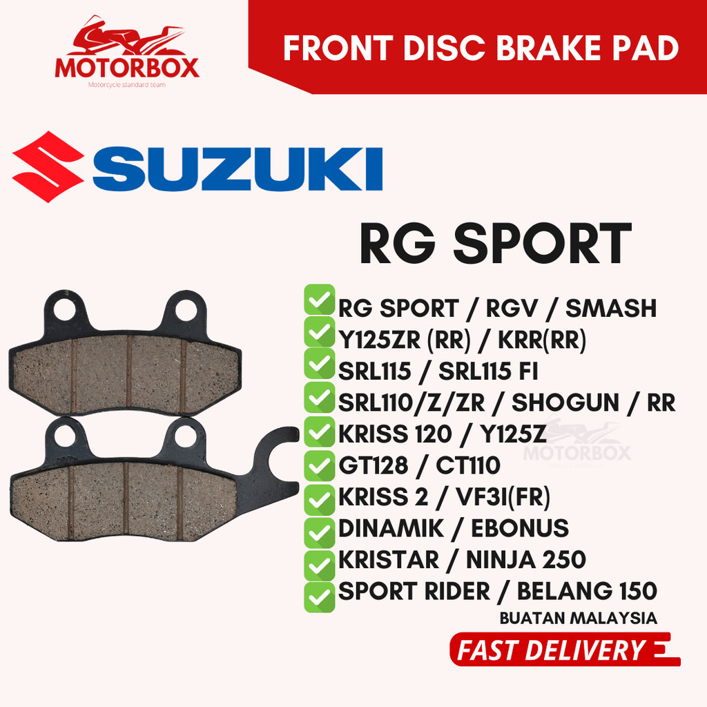 FRONT DISC BRAKE PAD RG SPORT - RGS RGV SMASH Y125ZR SRL115 FI KRISS ...
