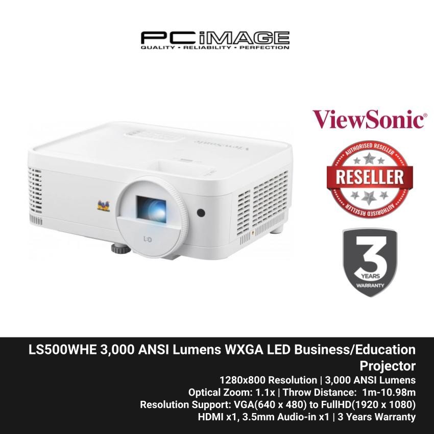 Viewsonic LS500WHE 3,000 ANSI Lumens WXGA LED Business/Education ...