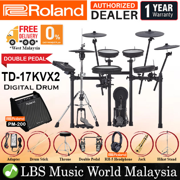 Roland TD-17KVX2 Digital V-Drums Electronic V Drum Set Package (TD17KVX2) | Shopee Malaysia