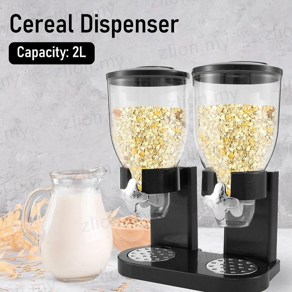 ZLION Cereal Dispemser, Twin Cylinder Jars Food Container Dry Food ...