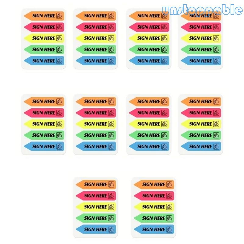 Un* Sign Here Tabs Sign Date Stickers Flag Easy to Post for Office ...