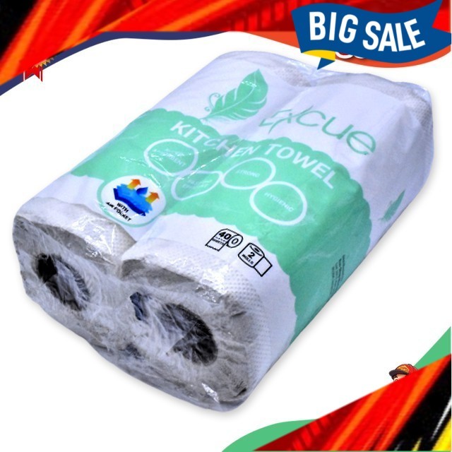 (2 roll x 40 Sheet) Tisu Dapur, Excue Kitchen Towel, Kitchen Tissue ...