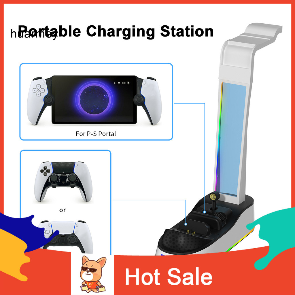 HMY Portable Charging Station Dock with Headset Holder Game Controller ...