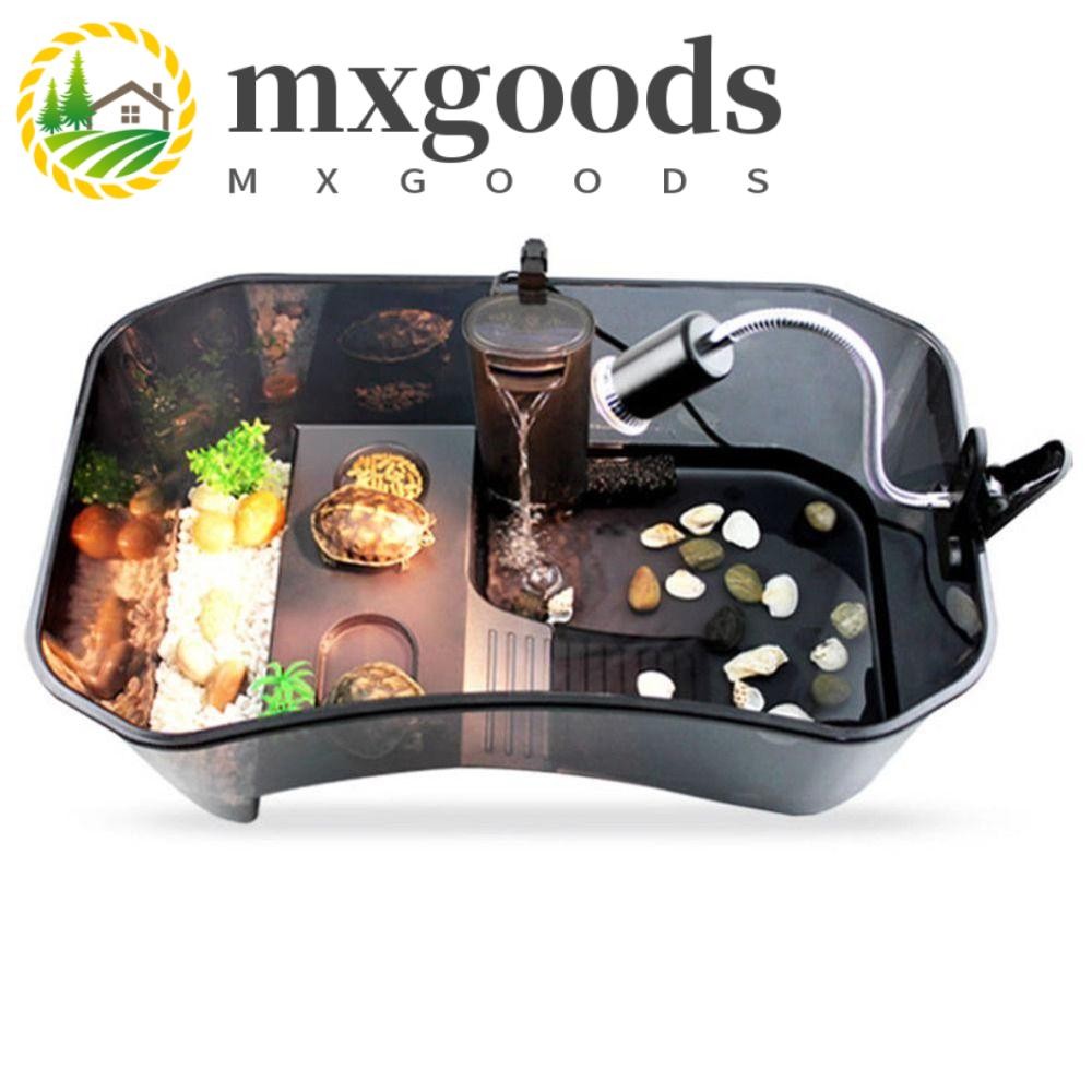 MXGOODS Turtle Vivarium Box, Basking Ramp Water Land Dual Use Turtle Aquarium, Durable Open Type ...