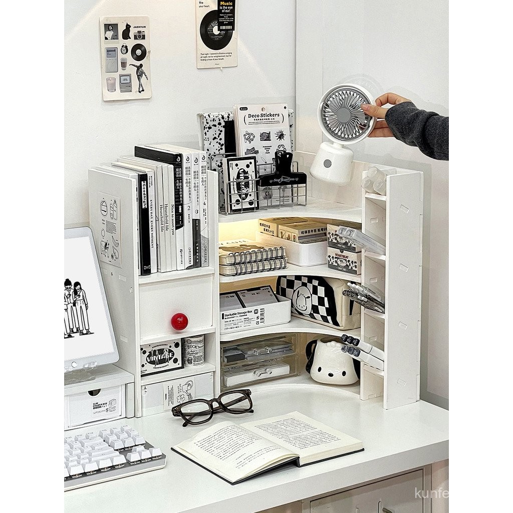 Desktop Corner Shelf Student Desk Storage Handy Tool Stationery Layered ...