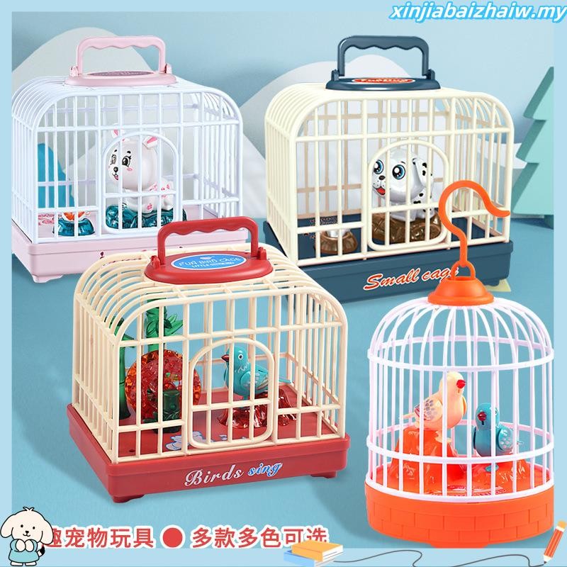 Children Electronic Simulation Bird Cage Toy With Sound Realistic Voice ...