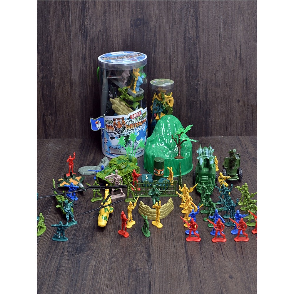 Perang Dunia Kedua plastik, mainan askar kecil, model ketenteraan ...