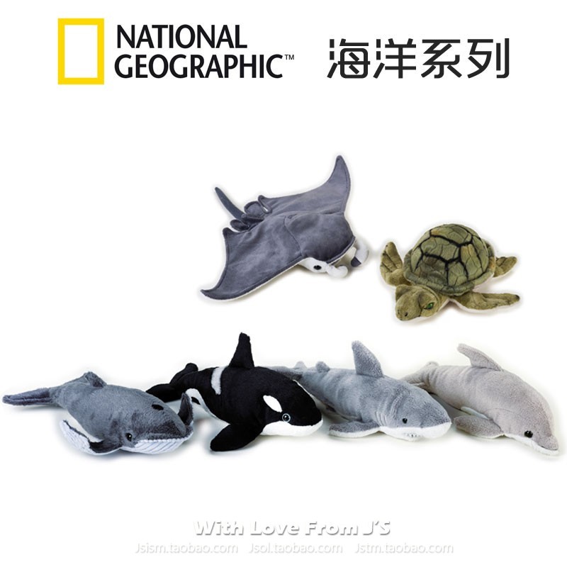 National Geographic Ocean Animals Orca Manta Ray Dolphin Jerung Putih ...