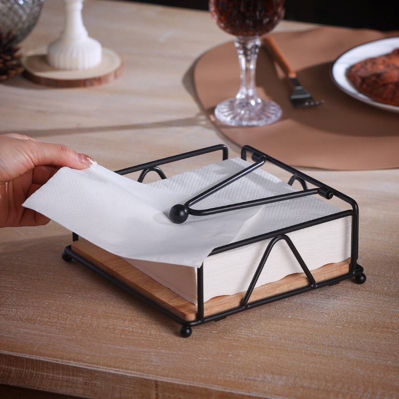 Wooden Tissue Holder Restaurant Hotel Tissue Box Square Tissue Tray ...