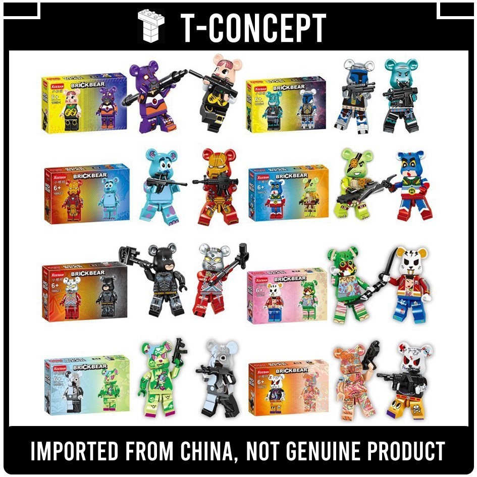 Bear Bricks Mix Cartoon Design Series Lego Mini Figure Building Block ...