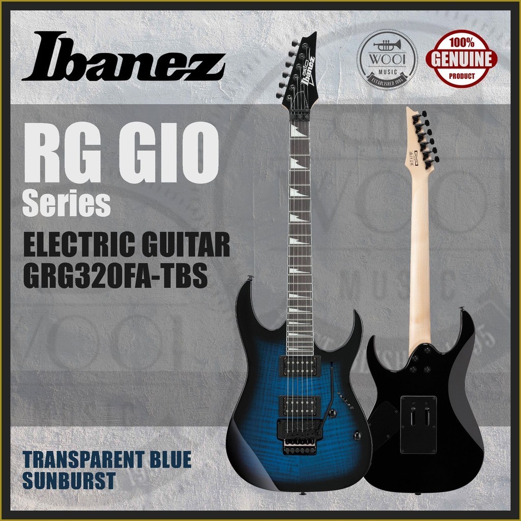 Ibanez GRG320FA-TBS RG Gio Series Electric Guitar w/Floyd Rose - Transparent Blue Sunburst ...