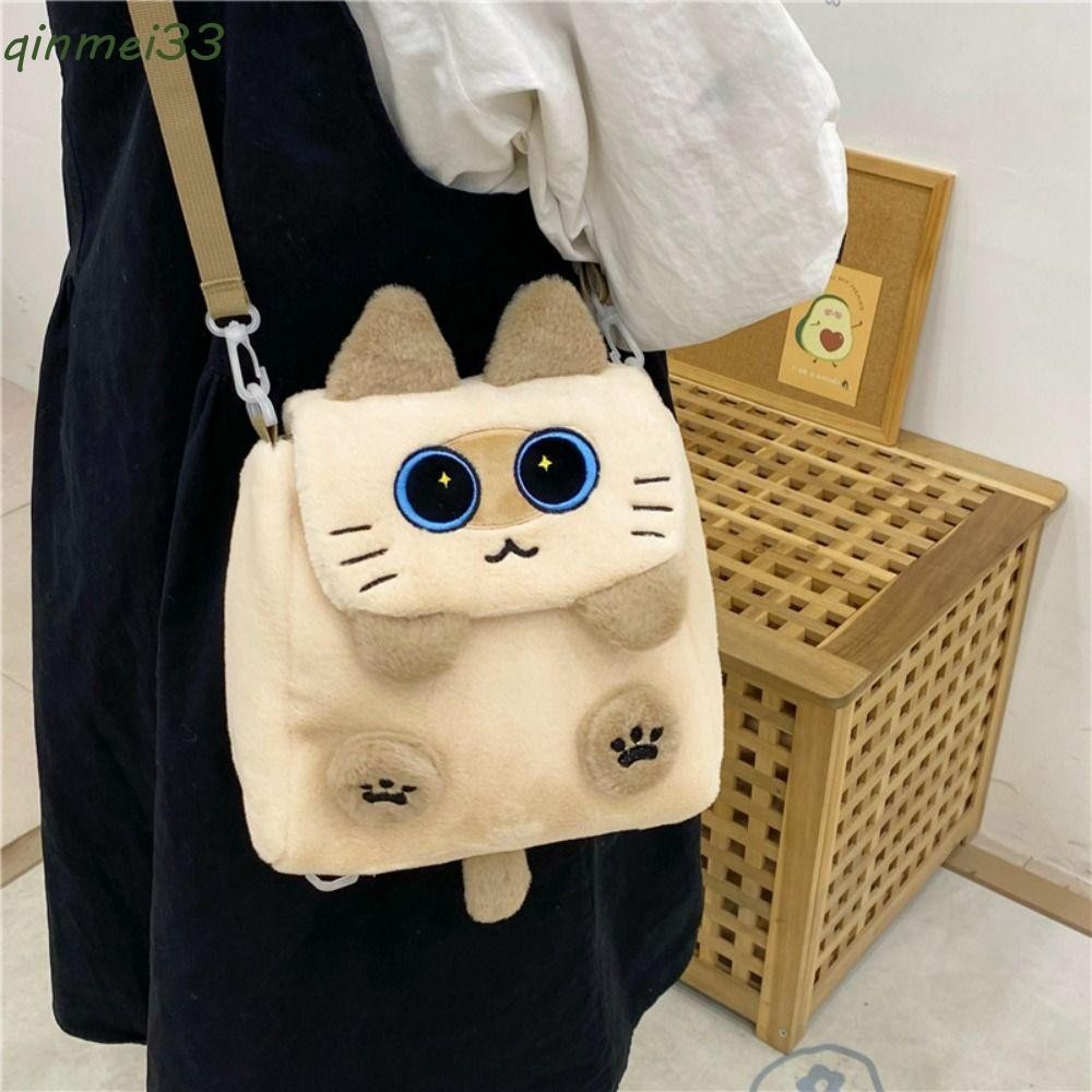 QINMEI Siamese Cat Plush Backpack, Siamese Cat Animal Plushie Cartoon ...