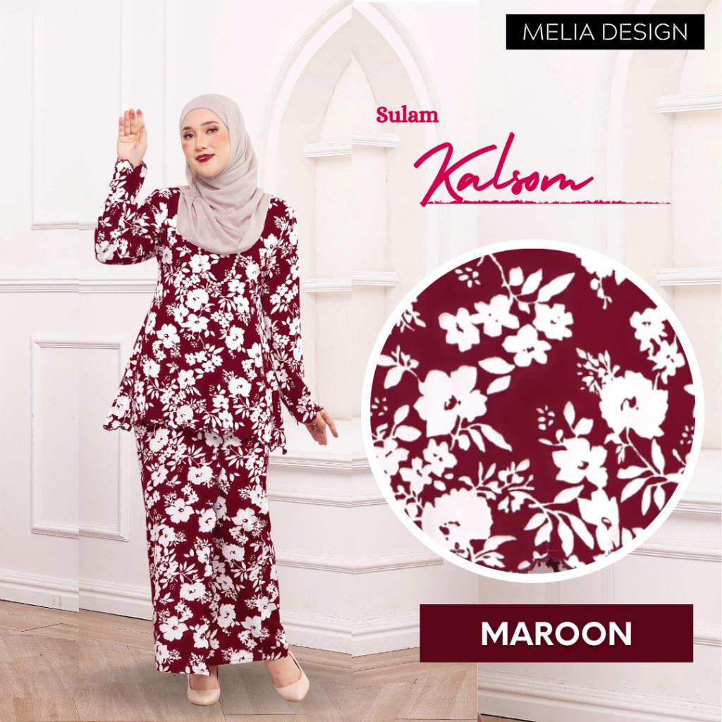By Melia Design Baju Hot raya Kedah kalsom Moden Sulam Biku Cotton ...