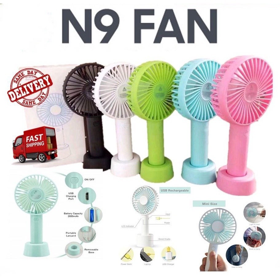 𝟯 𝗫 𝗦𝗣𝗘𝗘𝗗 》 Portable Handheld N9 Fan Hand Desk Mini Baby Stroller Office Table Rechargeable ...
