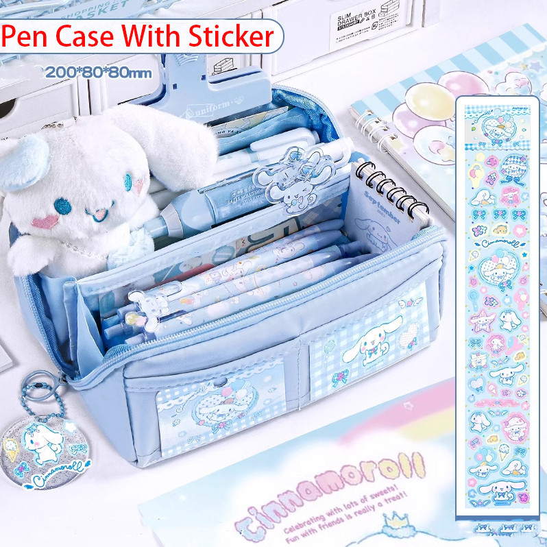 Sanrio Pencil Case 10-Layer Prisms Large Capacity Bag Kuromi Cinnamoro ...