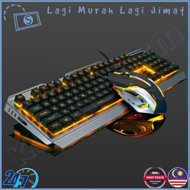 V1 USB Wired Ergonomic Backlit Mechanical Feel Touch Professional ...