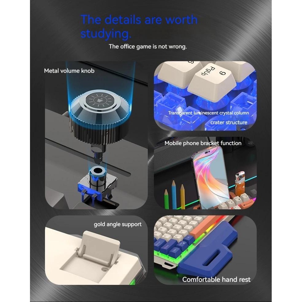 Xuan Silver Fox K90 Mechanical Touch Metal Keyboard And Mouse Set 104 ...