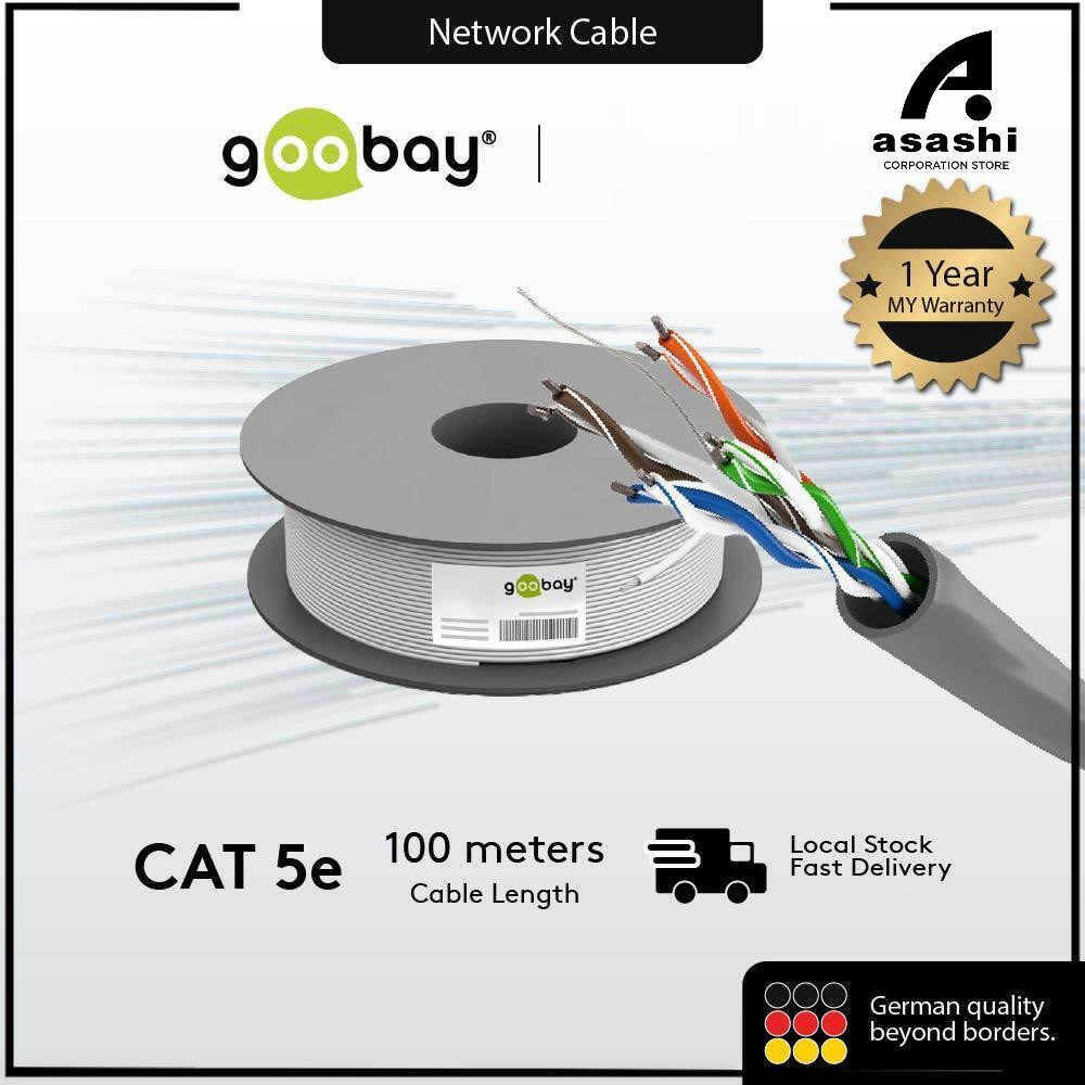 Goobay LAN Cable CAT 5e SOLID U/UTP GRAU CCA CPR 100m 68710 305m 95410 ...